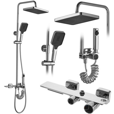 SHOWER SET REA HELIX CHROME, BRASS