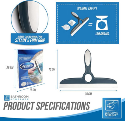 Shower Squeegee with Suction Holder and Self-Adhesive Hanging Hook