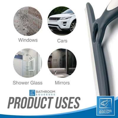 Shower Squeegee with Suction Holder and Self-Adhesive Hanging Hook