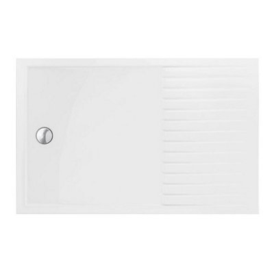 Shower Tray Rectangle Walk In 1700x700mm White Finish Stone Resin ...