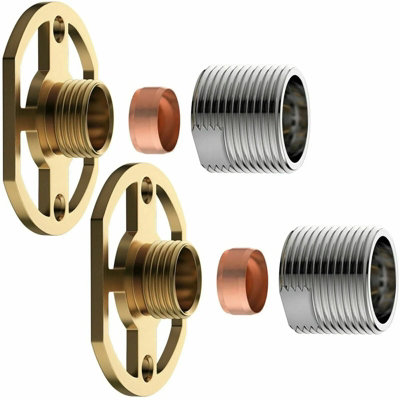 Shower Valve Fixing Kit Pair - Easy Fit Round Chrome Brackets for ...