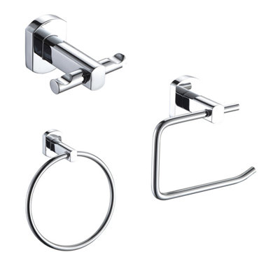 Showerdrape Admiralty Chrome Collection 3 Piece Bathroom Accessory Set ...