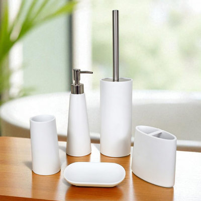 Showerdrape Alto White Bathroom Accessory Set Of 5 | DIY at B&Q