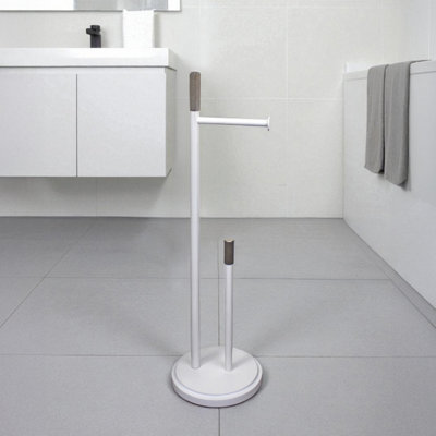 Showerdrape Chester White Toilet Roll Holder & Spare Paper Holder ...