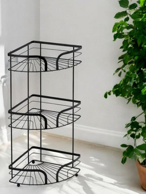 Showerdrape Dante Black Freestanding Corner Floor Caddy