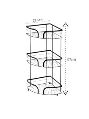 Showerdrape Dante Black Freestanding Corner Floor Caddy