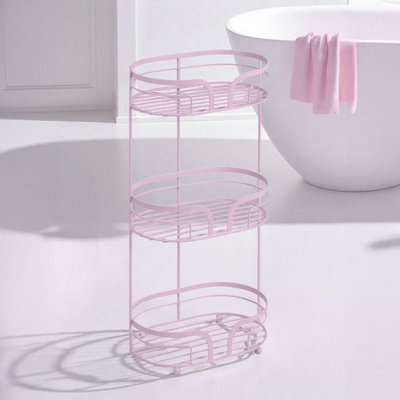 Showerdrape Dante Pink Freestanding Bathroom Floor Shower Caddy