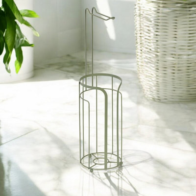 Showerdrape Dante Sage Green Toilet Roll Holder & Spare Paper Holder ...
