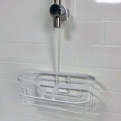 Showerdrape Dante White Mini Hook Over Shower Caddy