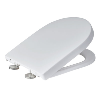 Showerdrape Detroit White D-Shaped Quick Release Soft Close Plastic ...