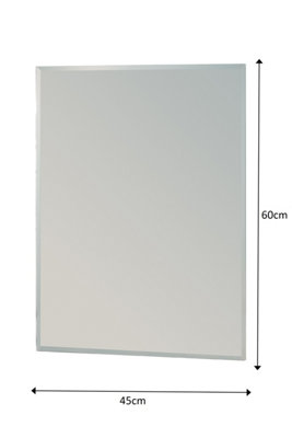 Showerdrape Fairmont Rectangular Wall Mounted Frameless Bevelled Edge Bathroom Mirror 60 x 45cm