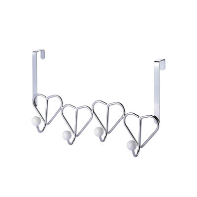 Showerdrape Hearts Chrome Over Door Bathroom Robe Hooks | DIY at B&Q