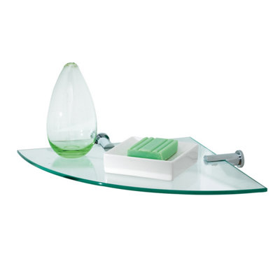 Showerdrape Infinity 300mm Stainless Steel Chrome & Glass Corner Wall ...