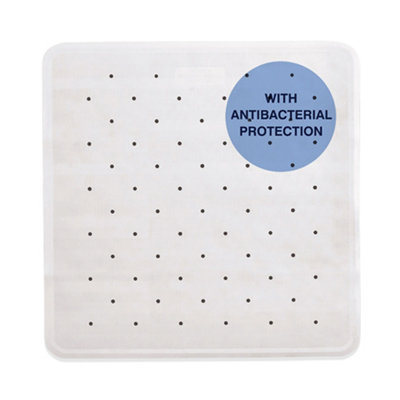 Showerdrape Non-slip Anti-Bacterial White Shower Mat (L)530mm (W)530mm