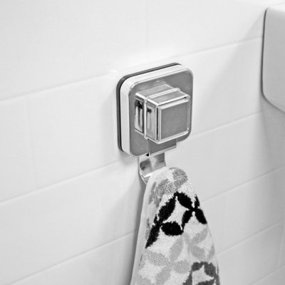 Showerdrape Pushloc Stainless Steel Suction Wall Mounted Robe Hook