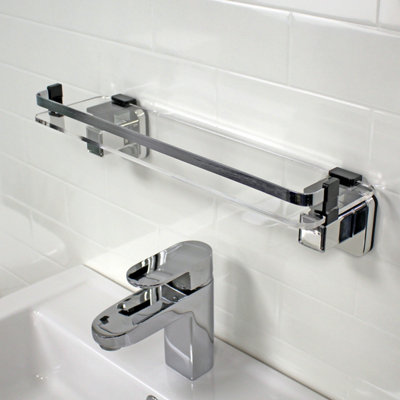 Showerdrape Pushloc Suction 400mm Stainless Steel Wall Mounted Glass ...