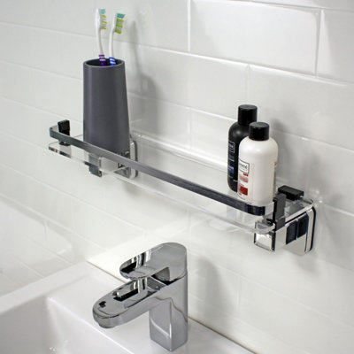 Showerdrape Pushloc Suction 400mm Stainless Steel Wall Mounted Glass ...