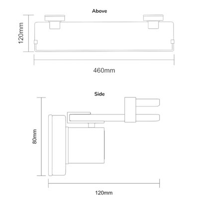 Showerdrape Pushloc Suction 400mm Stainless Steel Wall Mounted Glass ...