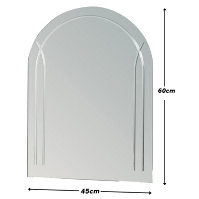 Showerdrape Soho Arched Oval Wall Mounted Frameless Diamond Cut ...