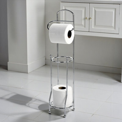 Showerdrape Stainless Steel Chrome Toilet Roll Holder & Spare Paper ...