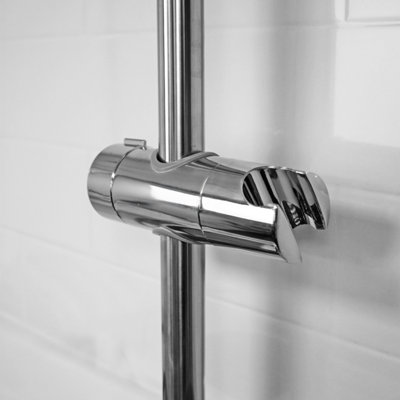 Showerdrape Universal Shower Rail Slider Attachment Chrome Riser Rail ...