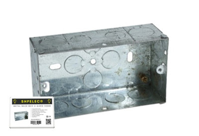 SHPELEC Metal Back Box 2 Gang 35mm (10 Pack) | DIY at B&Q
