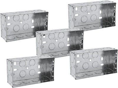 SHPELEC Metal Back Box 2 Gang 35mm (5 Pack)