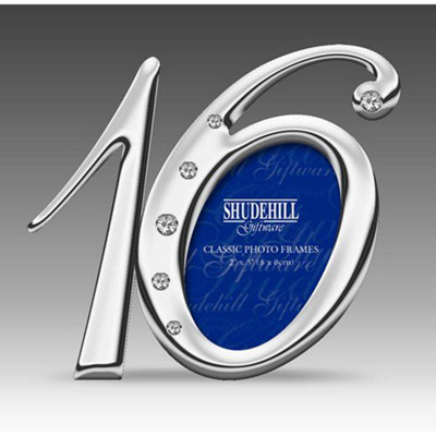 Shudehill Giftware Diamante Photo Frames with Number/Age (Number 16 ...