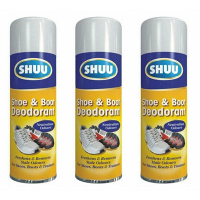 Buy Shuu Shoe & Boot Deodorant Spray 300ml(Pack of 3) | DIY at B&Q