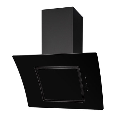 SIA AT61BL 60cm Black Touch Control Angled Glass Cooker Hood Extractor ...