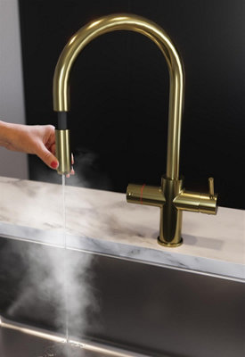 SIA BWT33GO Gold 3-in-1 Hot Water Tap With Tank & Filter