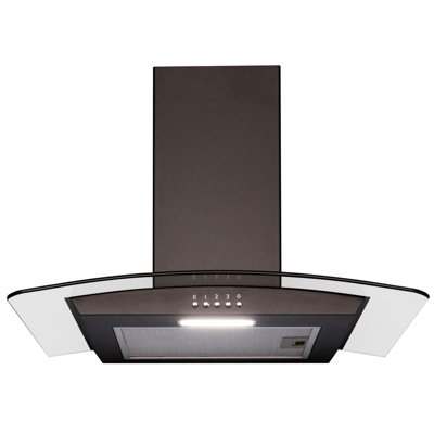 SIA CGH60BL 60cm Black Curved Glass Chimney Cooker Hood Kitchen ...