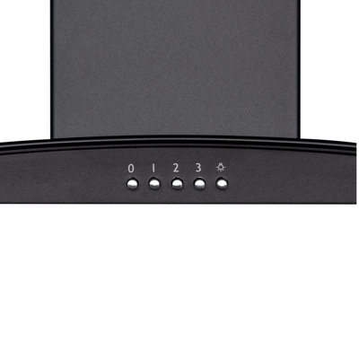 SIA CGH60BL 60cm Black Curved Glass Chimney Cooker Hood Kitchen ...