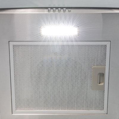 SIA CGH70SS 70cm Curved Glass Stainless Steel Chimney Cooker Hood ...