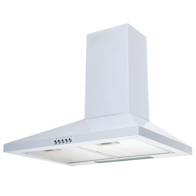 SIA CHL60WH 60cm White Pyramid 3 Speed Chimney Cooker Hood Kitchen ...