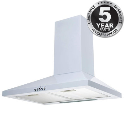 SIA CHL60WH 60cm White Pyramid 3 Speed Chimney Cooker Hood Kitchen ...