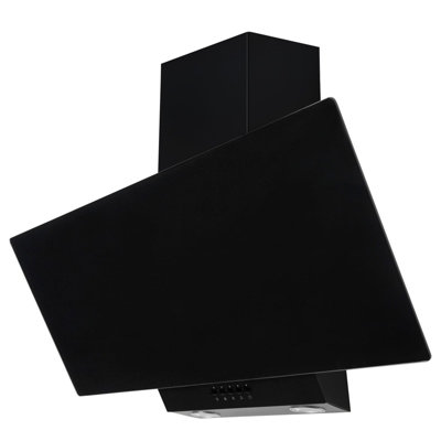 SIA EAG91BL Black 90cm Angled Glass Chimney Cooker Hood Kitchen ...