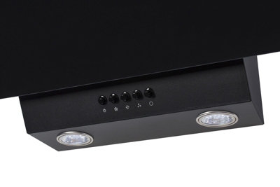 SIA EAG91BL Black 90cm Angled Glass Chimney Cooker Hood Kitchen ...