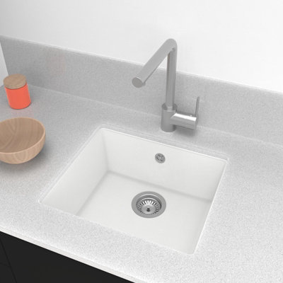 SIA EVOWH 1.0 Bowl White Composite Inset / Undermount Kitchen Sink And ...