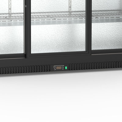 SIA SBB290BL3 Black 290L Commercial Back Bar Fridge With Sliding Doors
