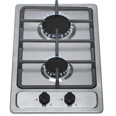 SIA SSG302SS 30cm Domino Gas Hob In Stainless Steel LPG Kit Cast Iron ...