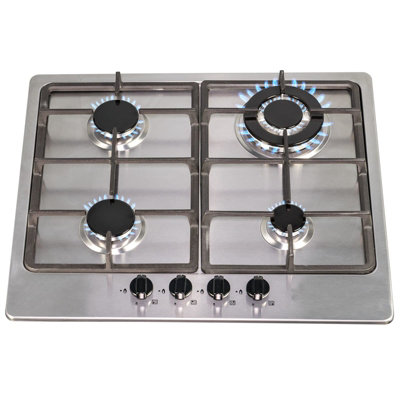 SIA SSG601SS 60cm Stainless Steel 4 Burner Gas Hob With Cast Iron Pan ...