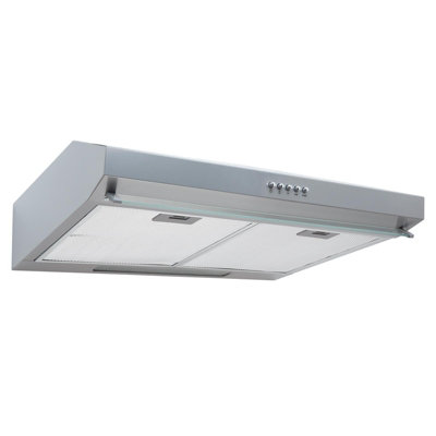 SIA STH50SI 50cm Silver Slimline Visor Cooker Hood Kitchen Extractor Fan