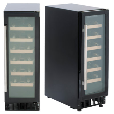 SIA WC30BL Freestanding 300mm / 30cm Black Under Counter LED 19 Bottle ...