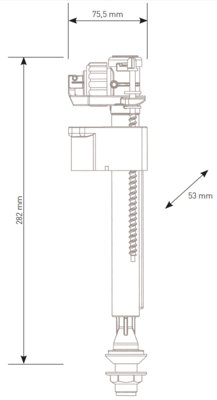 SIAMP Compact 99B WC toilet Cistern Bottom entry inlet valve 1/2 inch ...
