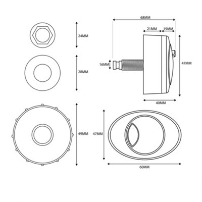 Side Entry Concealed Toilet Cistern WC with Dual Flush Oval Matt Black ...