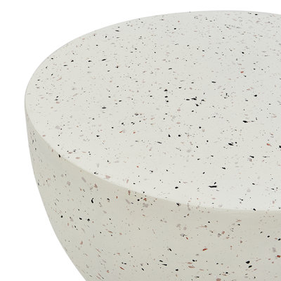 Side Table CAORIA 40 cm 40 cm Terrazzo Effect Off-White