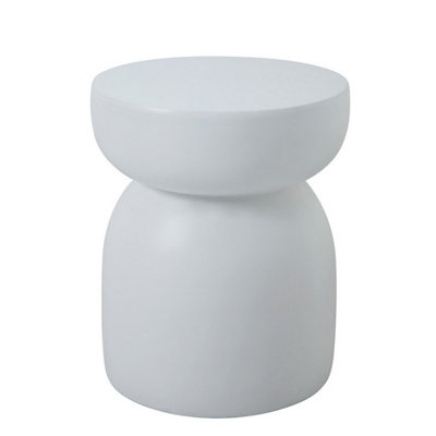 Side Table in White Magnesite Indoor Outdoor Modern Design Style Living ...