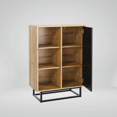 Sideboard 100cm Sideboard Cabinet Cupboard TV Stand Living Room Oak&Black