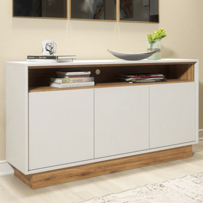 Sideboard 130cm Sideboard Cabinet Cupboard TV Stand Living Room Oak ...